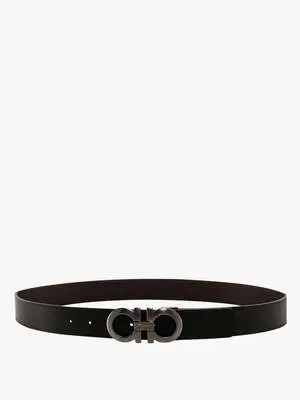 FERRAGAMO Reversible Leather Belt With Maxi Gancini Buckle