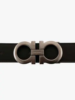 FERRAGAMO Reversible Leather Belt With Maxi Gancini Buckle