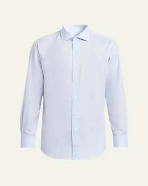 Brioni Men's Cotton Classic-Fit Sport Shirt Sky