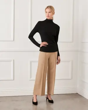 Karen Kane Cropped Pintuck Wide-leg Trousers