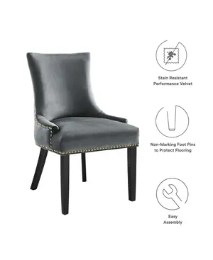 MODWAY Marquis Performance Velvet Dining Chairs, Set Of 2
