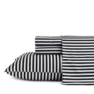 Marimekko Ajo Cotton Percale Four Piece Sheet Set, Full - Black