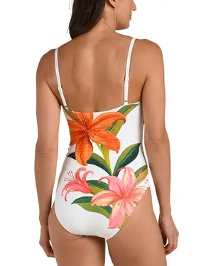 La Blanca Jungle Blossoms Lingerie Mio One-piece Swimsuit - Multi