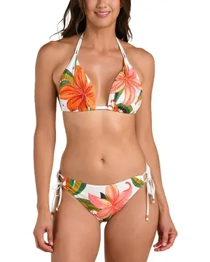 La Blanca Jungle Blossoms Halter Bra Bikini Top - Multi
