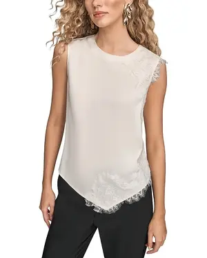 Donna Karan New York Lace Trim Top