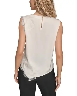Donna Karan New York Lace Trim Top