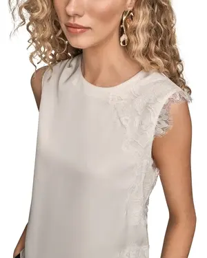 Donna Karan New York Lace Trim Top
