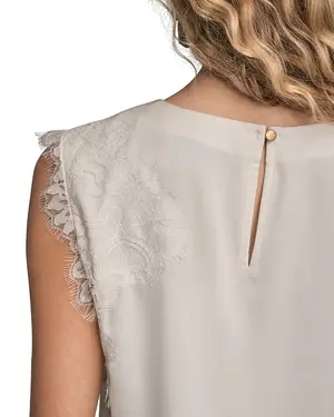Donna Karan New York Lace Trim Top