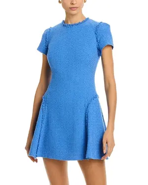 MILLY Samara Boucle Mini Dress - Blue