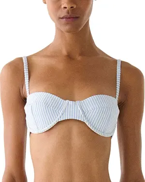 Kate Spade New York Seamed Underwire Bra Bikini Top - Diamond Blue