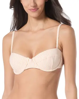 Kate Spade New York Seamed Underwire Bra Bikini Top - Light Canteloupe