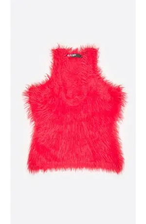 Bimba Y Lola Sleeveless Fur Top