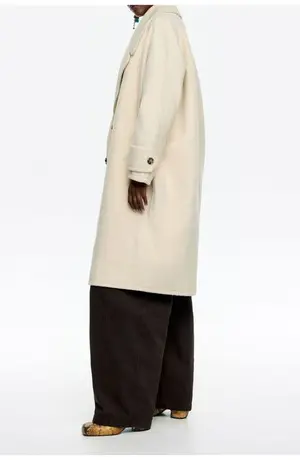 Bimba Y Lola Double-face Maxi Lapel Coat - Ivory