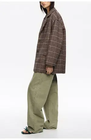 Bimba Y Lola Checked Double-face Raw Finish Coat