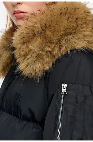 Bimba Y Lola Down Jacket With Fur Collar