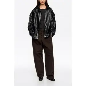 Bimba Y Lola Leather Oversize Jacket - Black