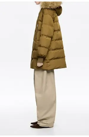 Bimba Y Lola Fur Hooded Down Jacket