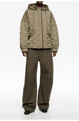 Bimba Y Lola Padded Jacket With Hood - Light Khaki