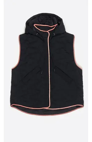 Bimba Y Lola Padded Vest With Hood - Black