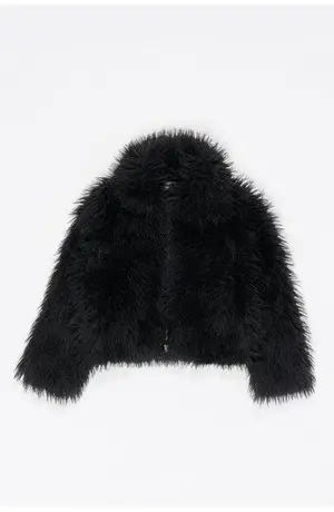 Bimba Y Lola Fur Coat - Black