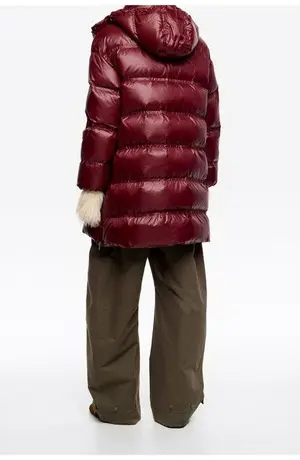 Bimba Y Lola A-line Down Jacket With Detachable Hood - Burgundy