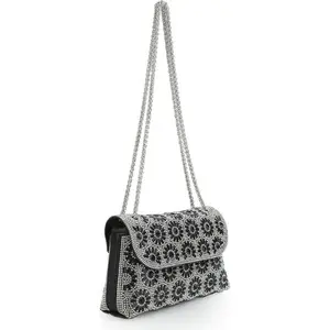 LAUREN LORRAINE Studded Fold-over Bag With Sunflower Embellishments - Black