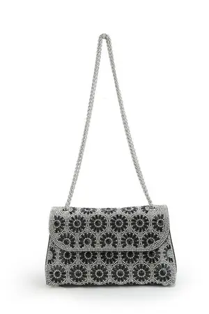 LAUREN LORRAINE Studded Fold-over Bag With Sunflower Embellishments - Black