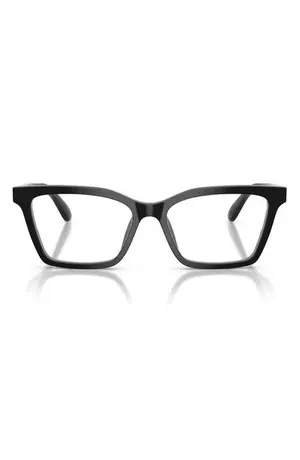 Emporio Armani 52mm Butterfly Optical Glasses - Shiny Black/demo Lens