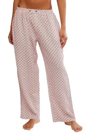 Free People Be Mine Heart Pajama Pants - Pink