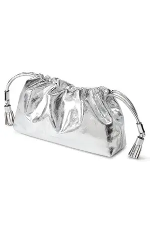 Veronica Beard Small Metallic Stash Bag - Silver