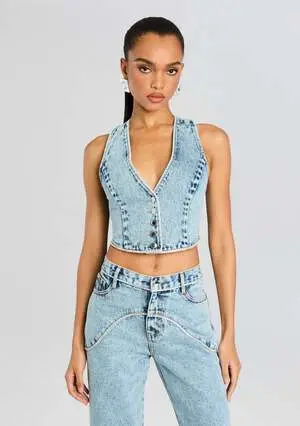 Retrofete Embellished Denim Vest