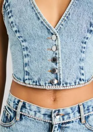 Retrofete Embellished Denim Vest