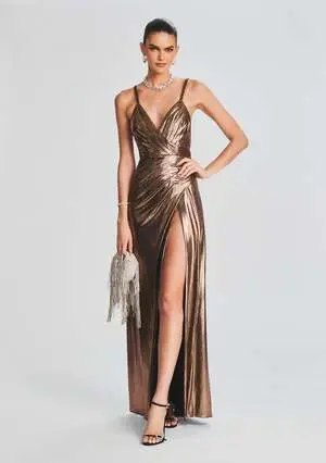 Retrofete Yesi Maxi Dress - Metallic Bronze