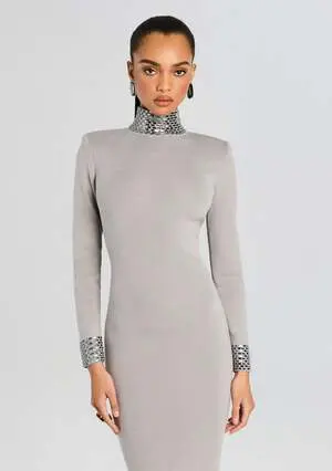 Retrofete Monroe Embellished Knit Dress - Cloud