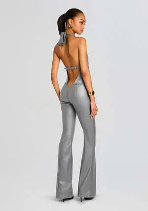 Retrofete Cynthia Coated Denim Jumpsuit - Coated Grey