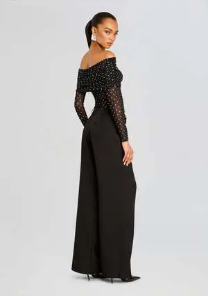 Retrofete Oriana Embellished Mesh Top