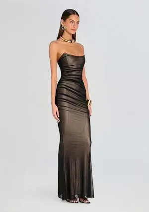 Retrofete Ford Strapless Maxi Gown