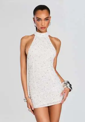 Retrofete Olivia Sequin Mini Dress - White