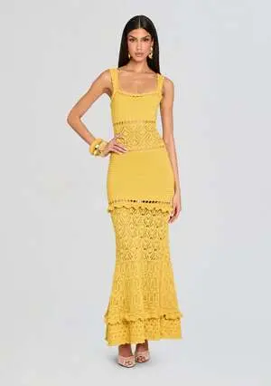 Retrofete Winona Crochet Maxi Dress - Sol/gold