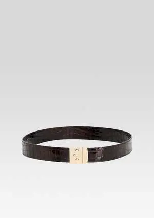 Retrofete Celeste Belt - Burgundy Croco