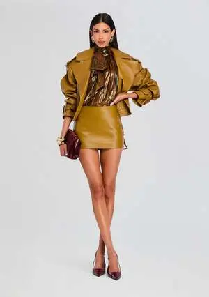 Retrofete Malene Leather Jacket - Ochre
