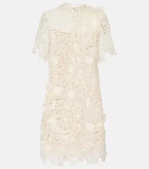 Oscar De La Renta Floral Lace Minidress - Multicoloured