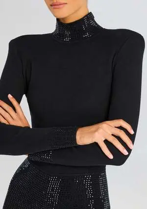 Retrofete Bethanie Embellished Romper - Black