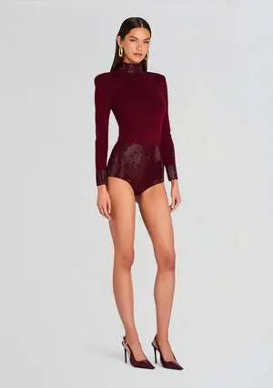 Retrofete Bethanie Embellished Romper - Port