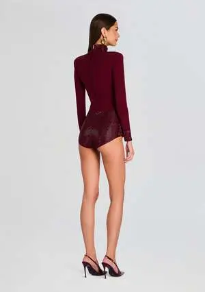 Retrofete Bethanie Embellished Romper - Port