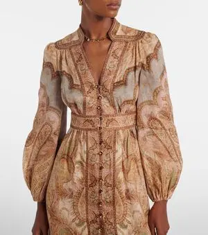 Zimmermann Wanderlust Printed Linen Shirt Dress - Multicoloured