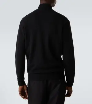 SAMAN AMEL Halle Ribbed-knit Cashmere Zip-up Sweater