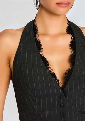 Retrofete Arletha Pinstripe Vest