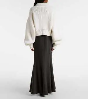 Khaite Pome Ribbed-knit Cashmere Cardigan - White