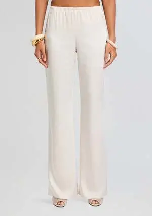 SEROYA Viva Satin Pant - Eggshell
